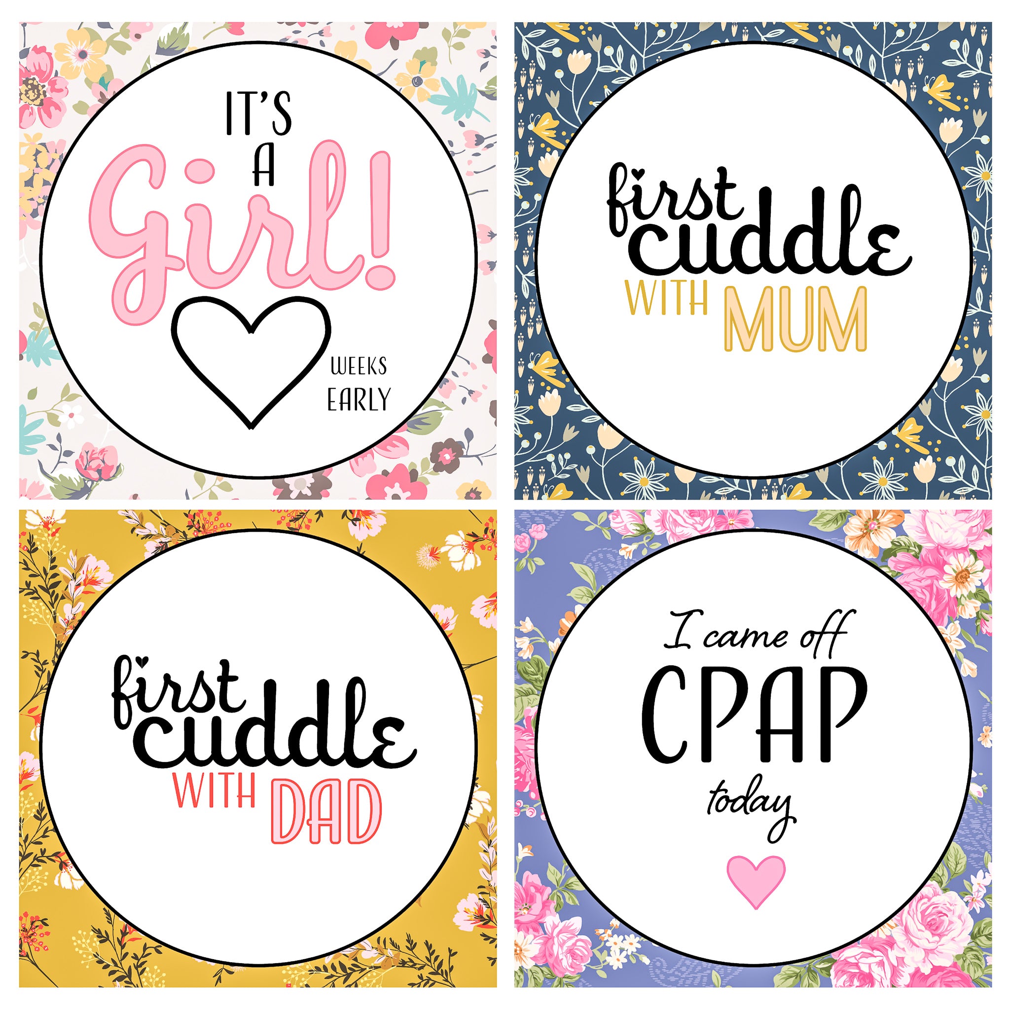 free printable baby girl milestone cards